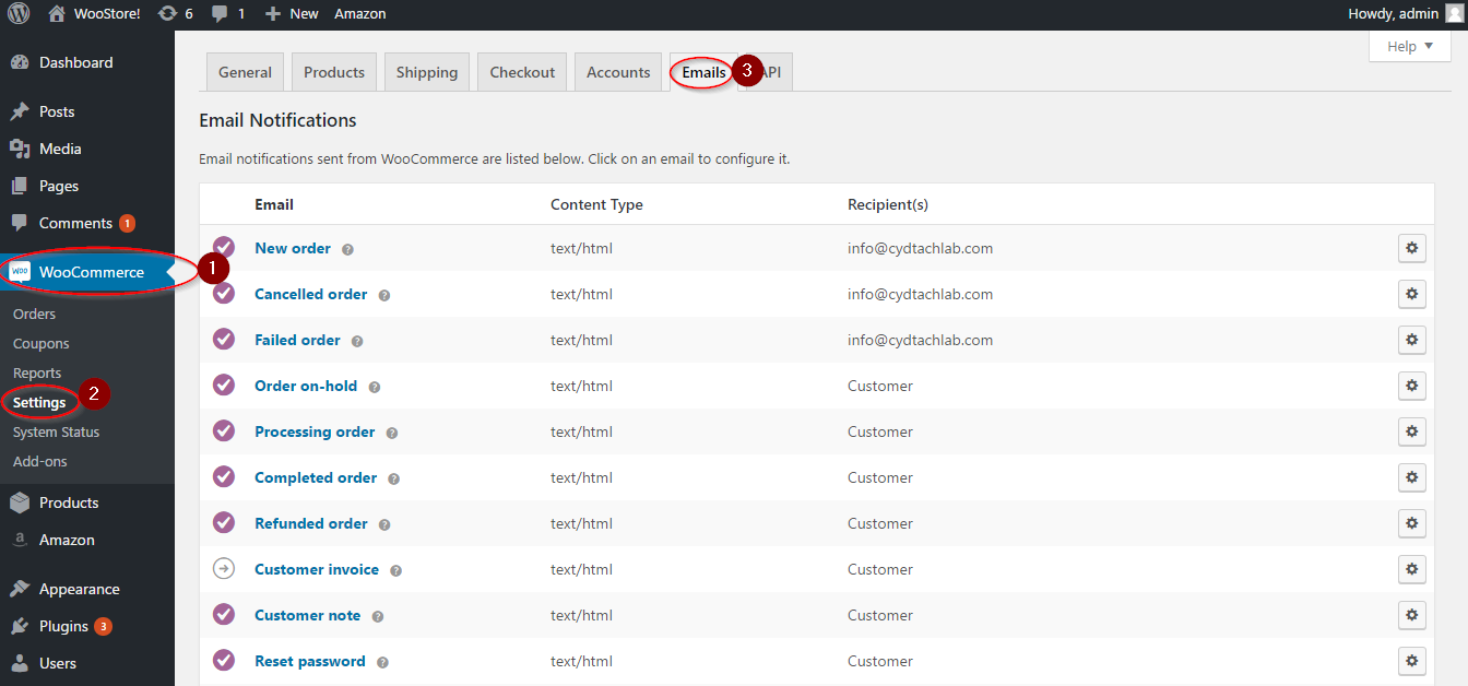 Email Settings Navigation - LearnWoo