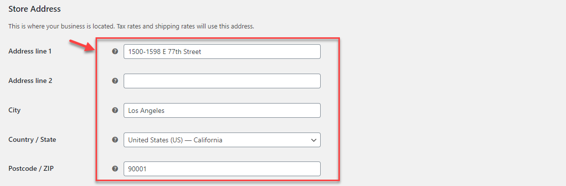 Store Address Settings - LearnWoo