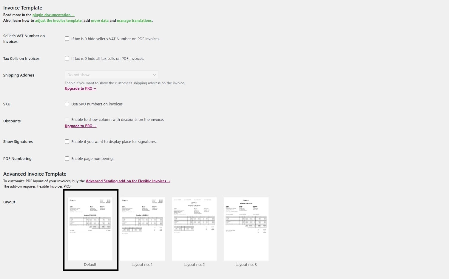 default invoice template - LearnWoo
