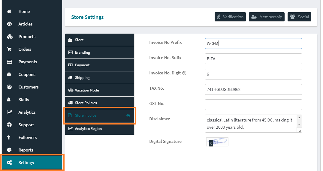 WCFM Invoice Module - LearnWoo