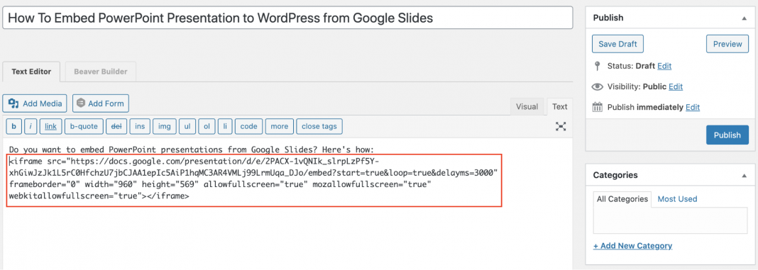 How To Embed A Powerpoint Presentation In Wordpress Learnwoo