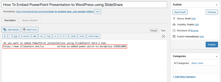 How To Embed A Powerpoint Presentation In Wordpress Learnwoo
