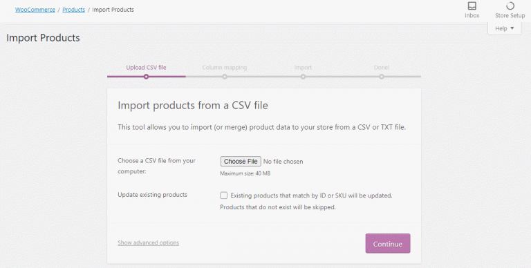 specify the file path and then map the different columns in the csv file to the corresponding ...