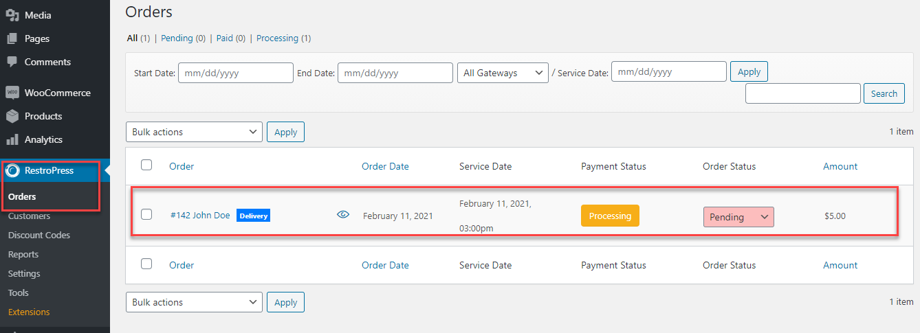 Managing the orders sections - LearnWoo