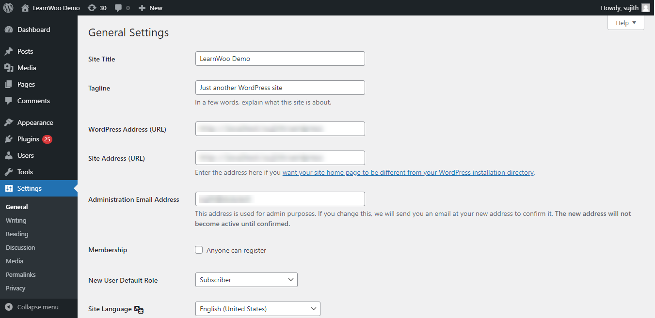 Settings-section - LearnWoo