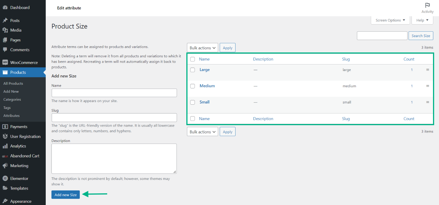 How to Add Sizes in WooCommerce - LearnWoo