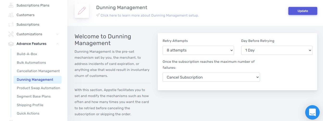 Dunning management - LearnWoo