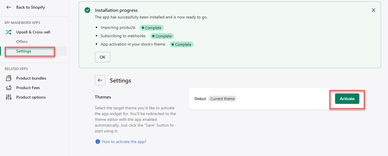 Activate in current theme - LearnWoo